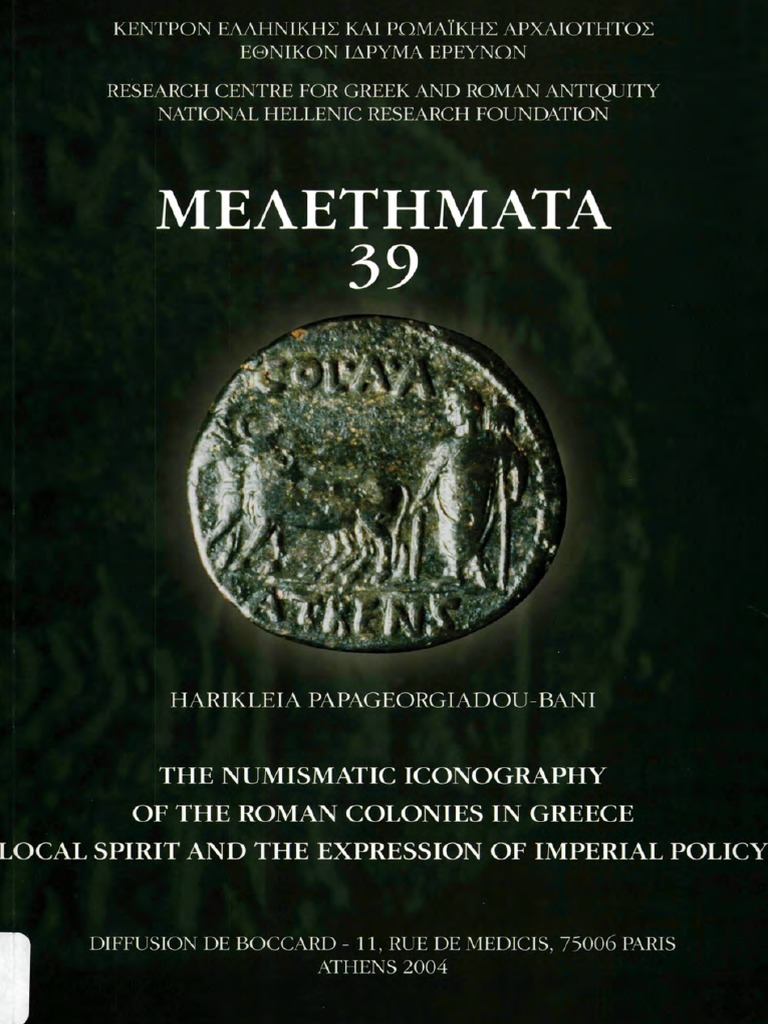 Mpanē - The numismatic iconography of the Roman colonies in Greece ...