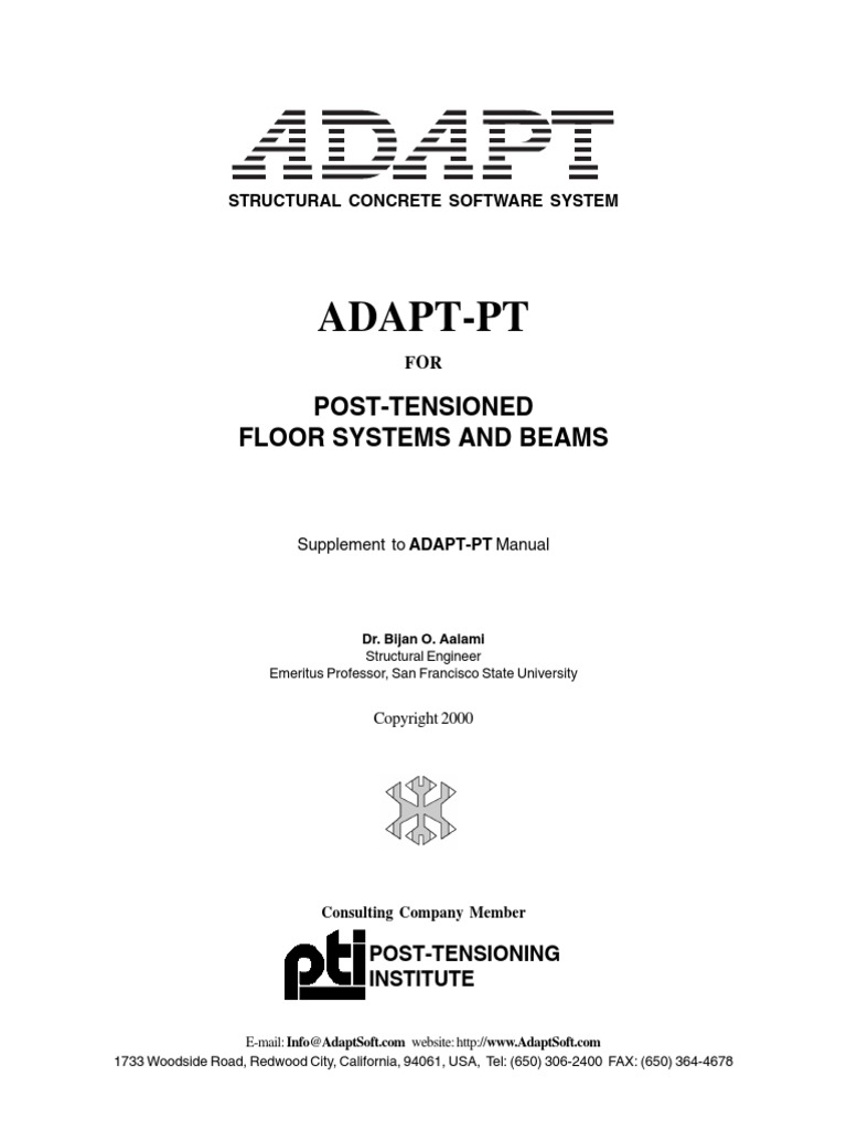 Adapt PT Supp | PDF | Prestressed Concrete | Beam (Structure)