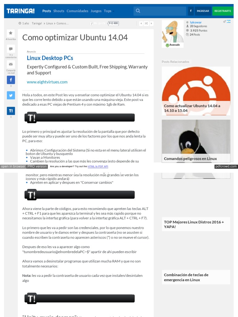 Como Optimizar Ubuntu 14.04 | PDF | Ubuntu (sistema operativo ...