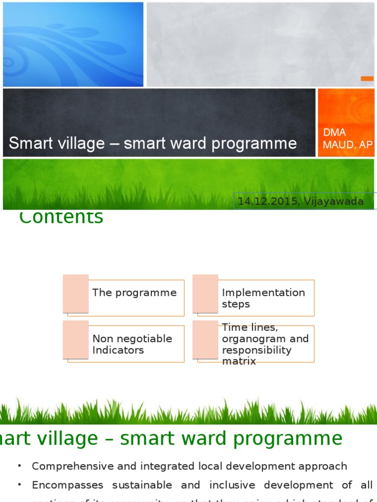 Smart Village - Smart Ward Programme: DMA Maud, Ap | PDF | Sanitation ...