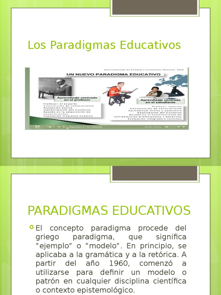 Paradigmas Educativos: Definición y Tipos | PDF | Paradigma | Aprendizaje