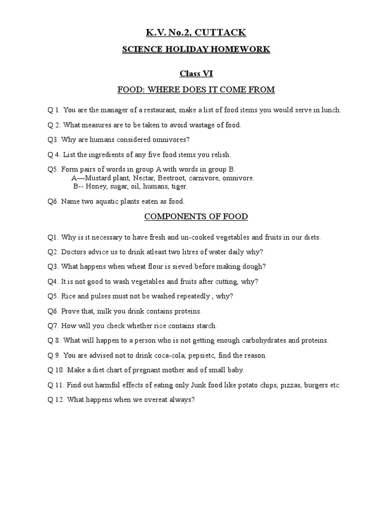 Exploring the Science of Food: A Comprehensive Collection of Questions ...