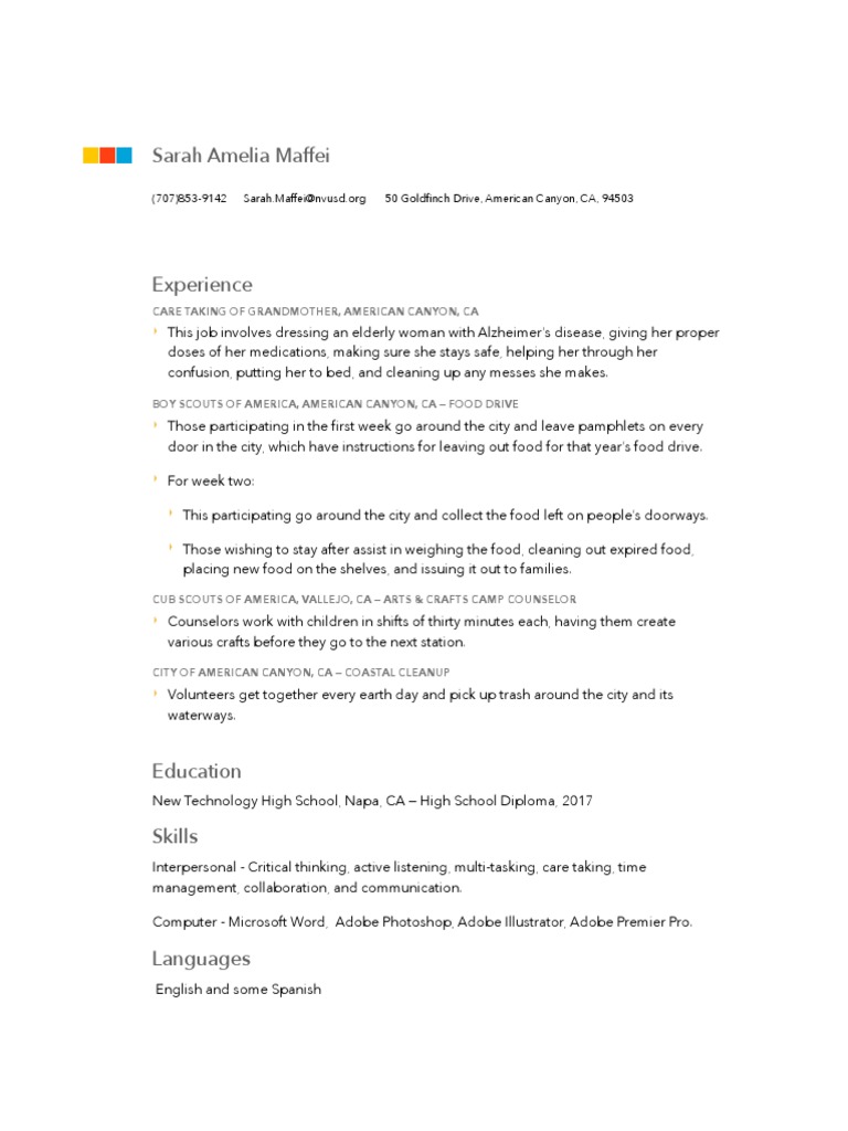 Sarah Resume | PDF