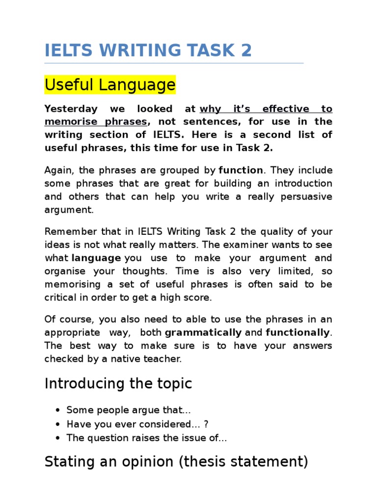 IELTS Writing Task 2 | PDF | Argument | Essays