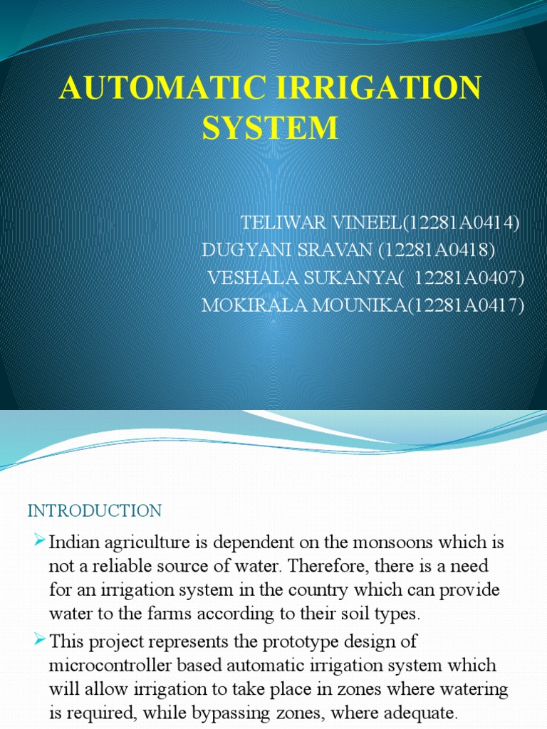 Automatic Irrigation System | PDF | Irrigation | Microcontroller