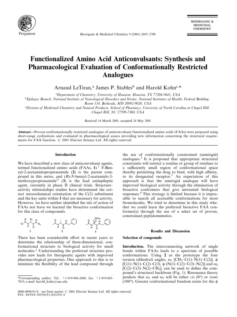 Bioorganic & Medicinal Chemistry (2001), 9 (10), 2693-2708 | PDF ...