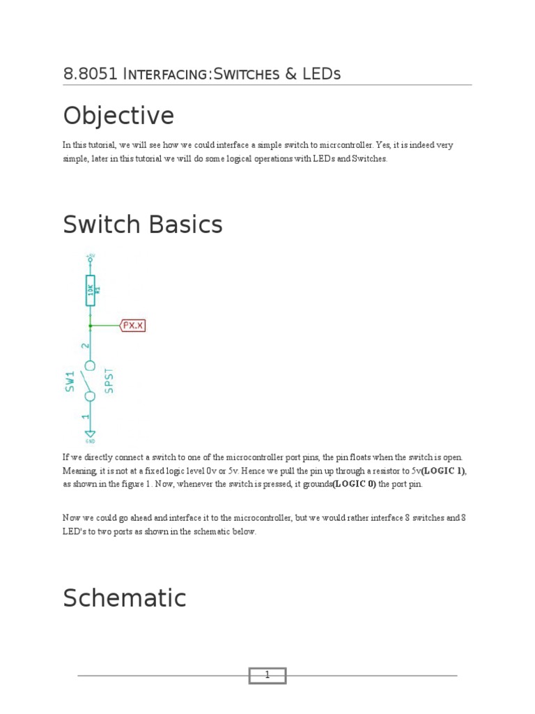 Interfacing switches and LEDs tutorial | PDF | Microcontroller | Logic Gate