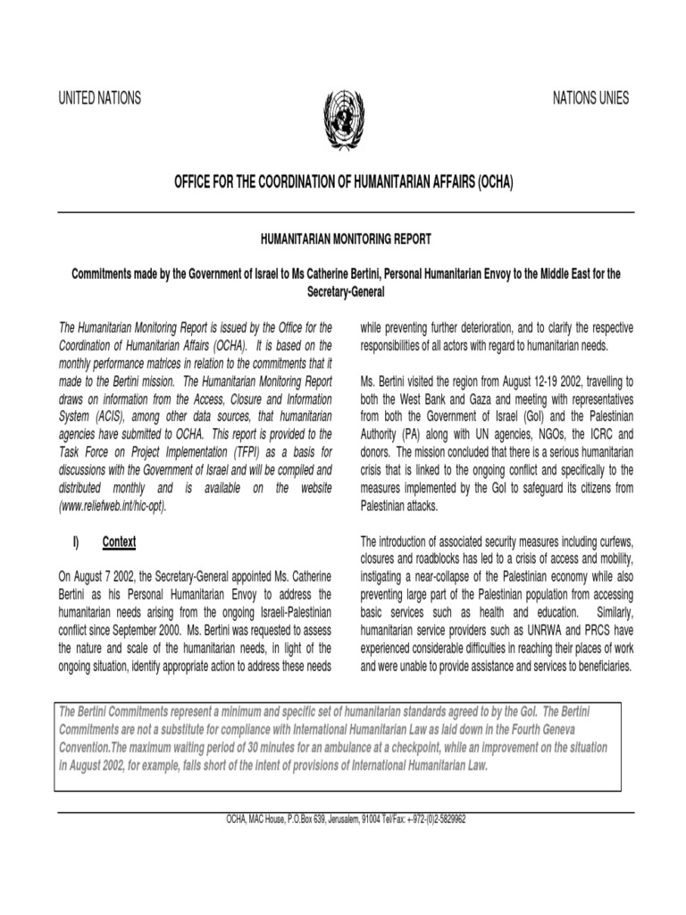 Humanitarian Monitoring Report - May03 | PDF | Gaza Strip | Unrwa