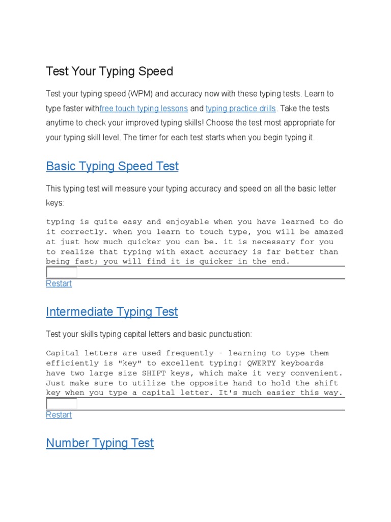 Test Your Typing Speed | PDF | Career & Growth | Self-Improvement