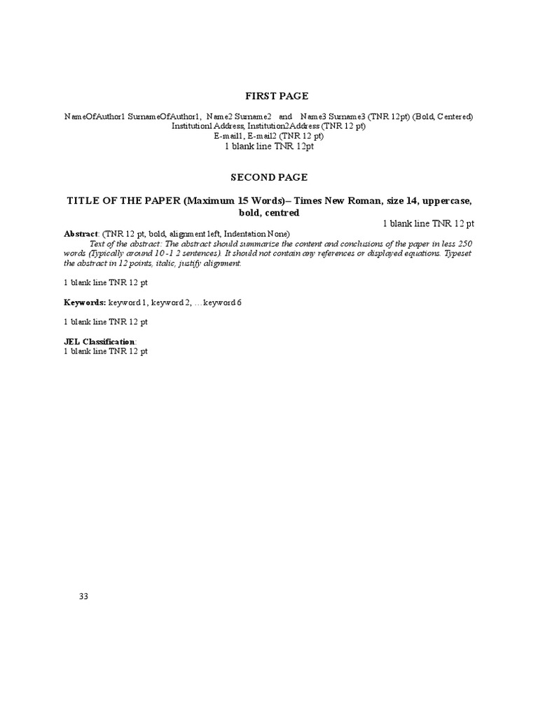 Model Manuscript Template | Download Free PDF | Ellipsis | Abstract ...