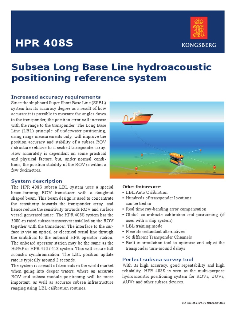 HPR 408S Subsea LBL Positioning System | PDF | Subsea (Technology ...