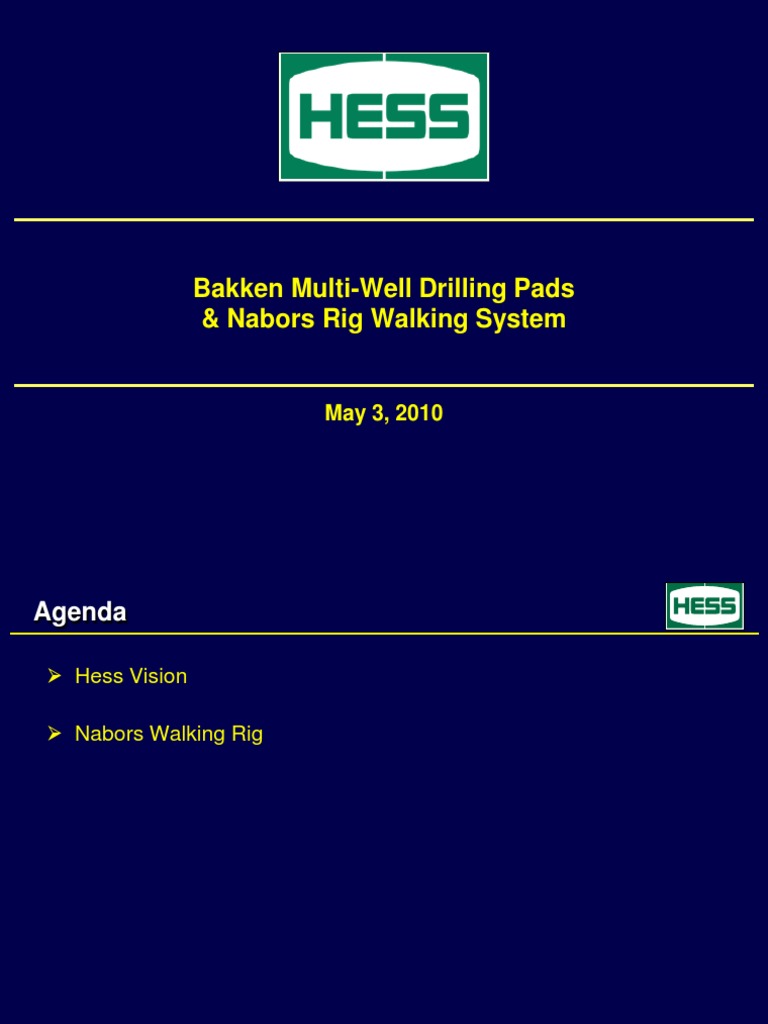 Pad Drilling - Hess | PDF | Drilling Rig | Drilling