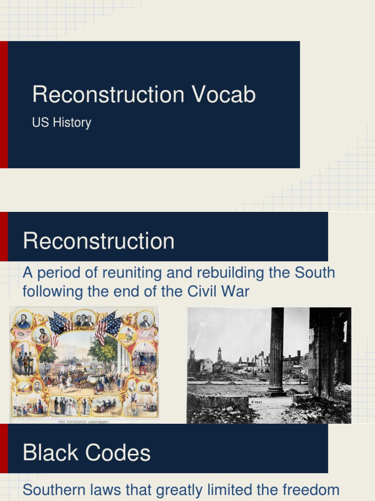 Reconstruction Vocabulary | PDF