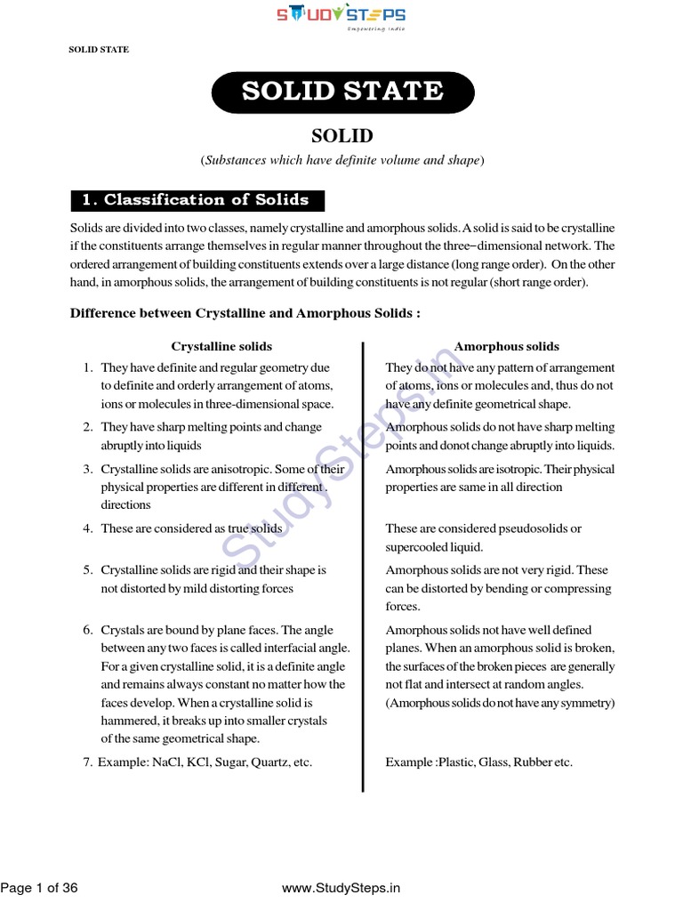 Solid State Notes | PDF | Crystal Structure | Ferromagnetism