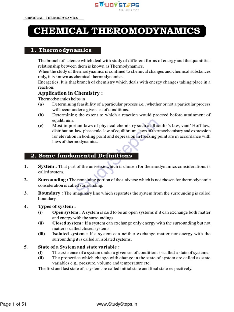 Thermodynamic Notes PDF | PDF | Enthalpy | Chemistry