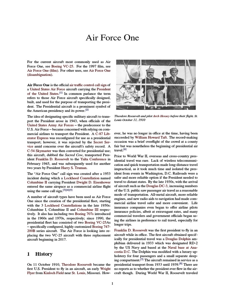 Air Force One | PDF | Air Force One | Aviation