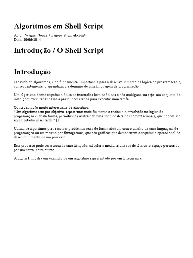 Algoritmos Em Shell Script Pdf Shell Informática Linguagem De 