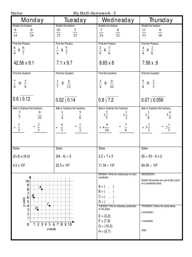 Weekly Math Review Q3 Activities | PDF | Fraction (Mathematics ...