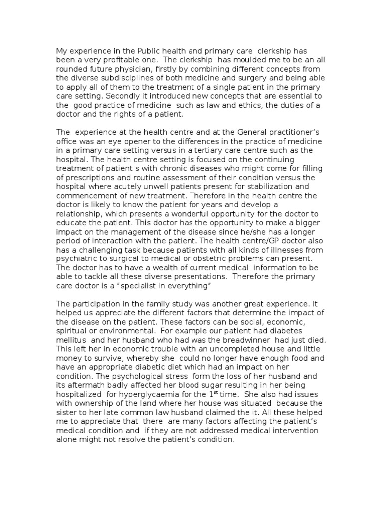 Reflection Family Medicine | PDF | General Practitioner | Physician