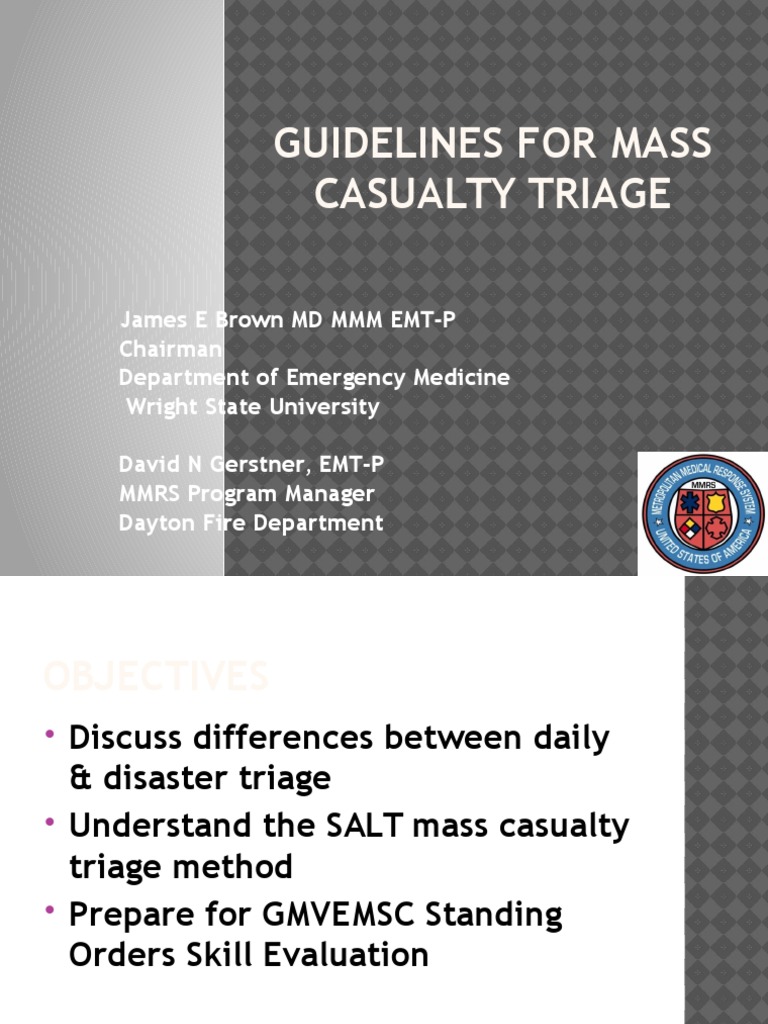 SALT Triage For GMVEMSC Standing Orders JB DNG Vers. 3.1 | PDF ...