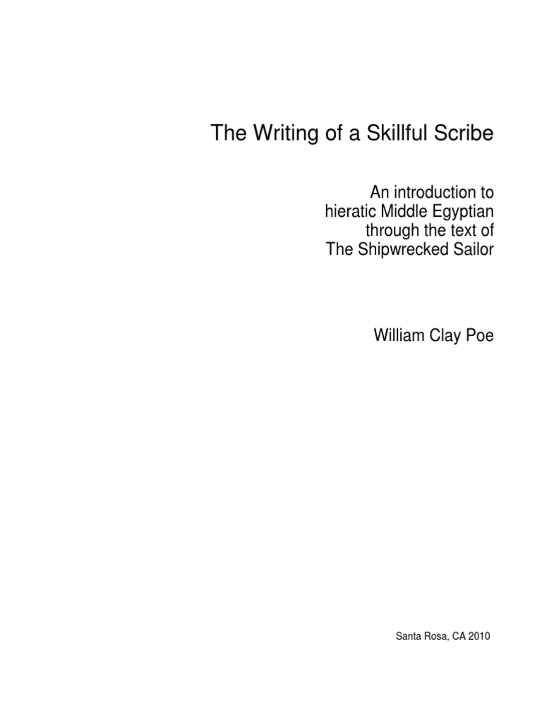 Clay Poe, William - The Writing of A Skillful Scribe An Introduction To ...