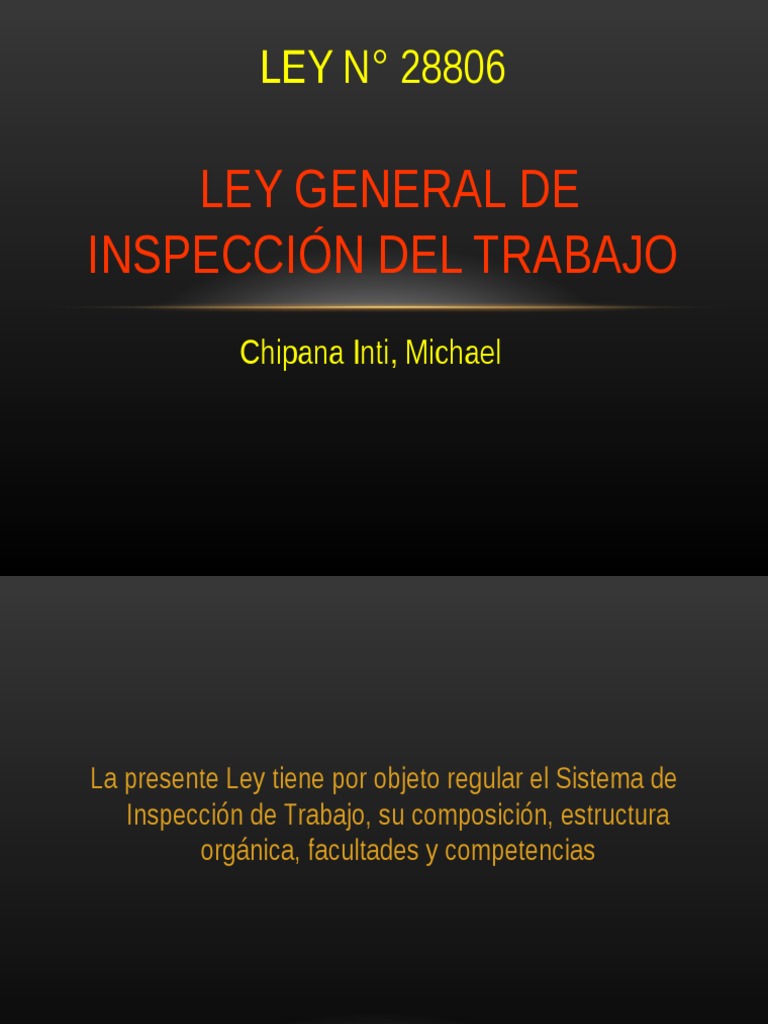 Ley 28806 | PDF | Derecho laboral | Ley estatutaria