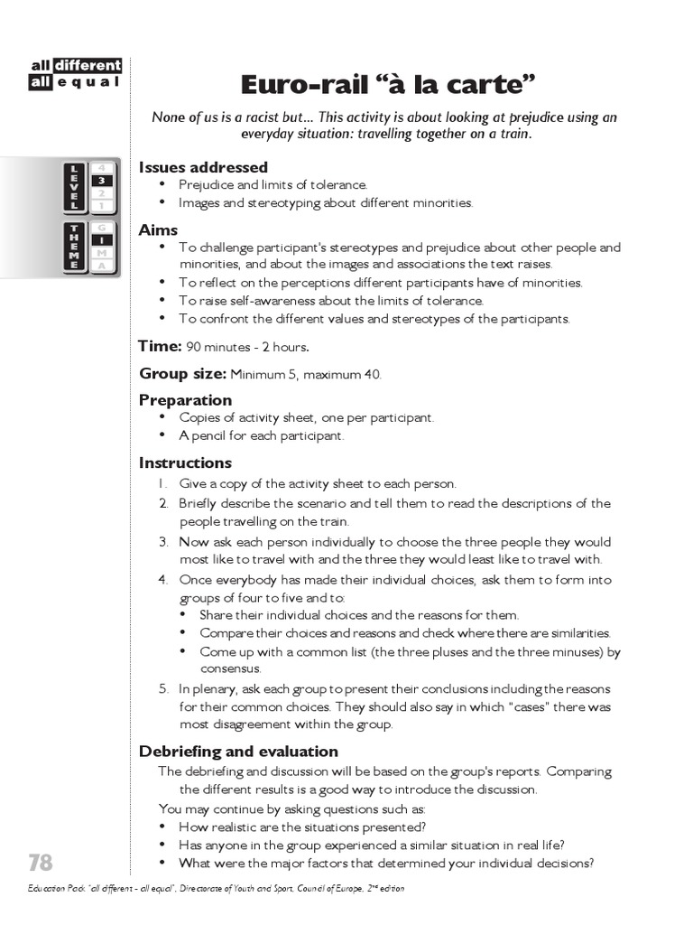 “Euro-Rail à La Carte” | Consensus Decision Making | Stereotypes