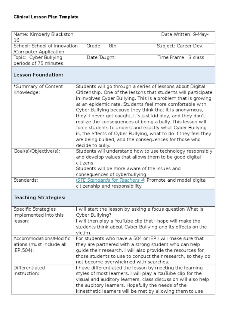 Cyber Bullying 1 | PDF | Cyberbullying | Lesson Plan