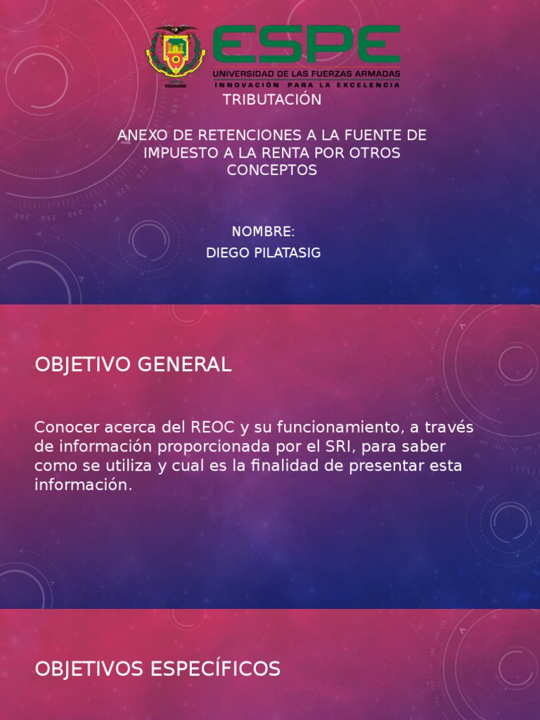 Reoc | PDF | Impuestos | Impuesto sobre la renta