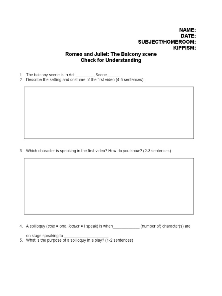 Analyzing Romeo and Juliet's Balcony Scene | PDF | Foreign Language Studies
