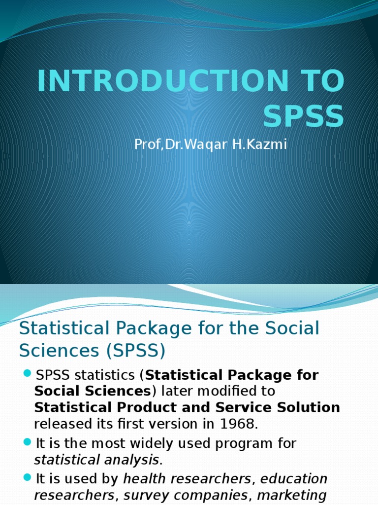 Introduction To SPSS | PDF | Dependent And Independent Variables | Spss