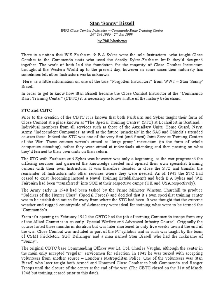 Stan Bissell | PDF | Special Forces | Combat
