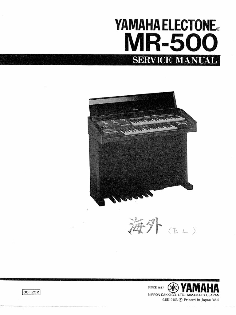 Yamaha Electone Mr-500 SM | PDF