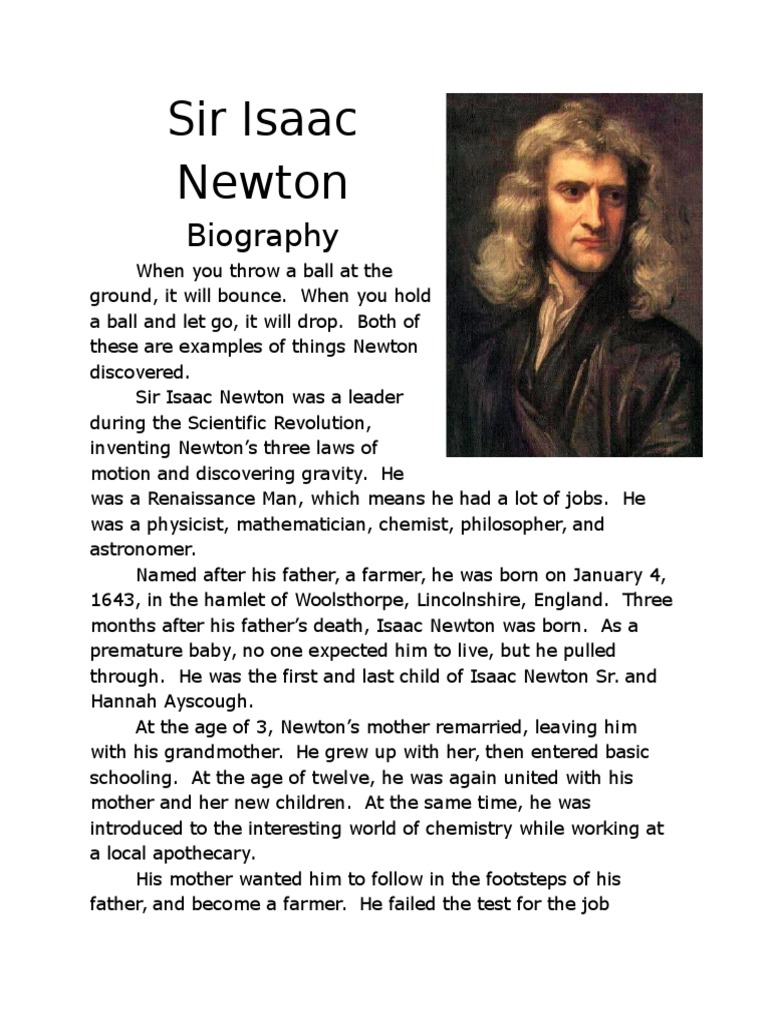 Isaac Newton Biography Math Biography Of Isaac Newton | Simply