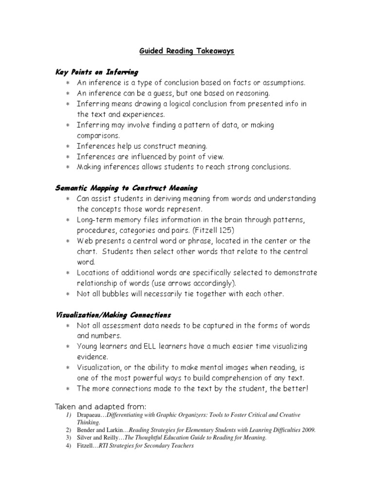 Inference Strategies for Reading Comprehension | PDF