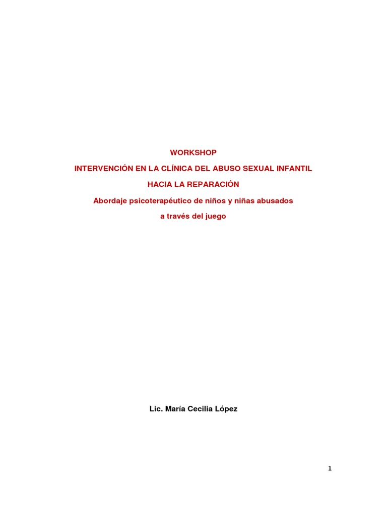 Grupo Palermo Cuadernillo Workshop1 | Descargar gratis PDF | Trauma psicólogico | Abuso sexual