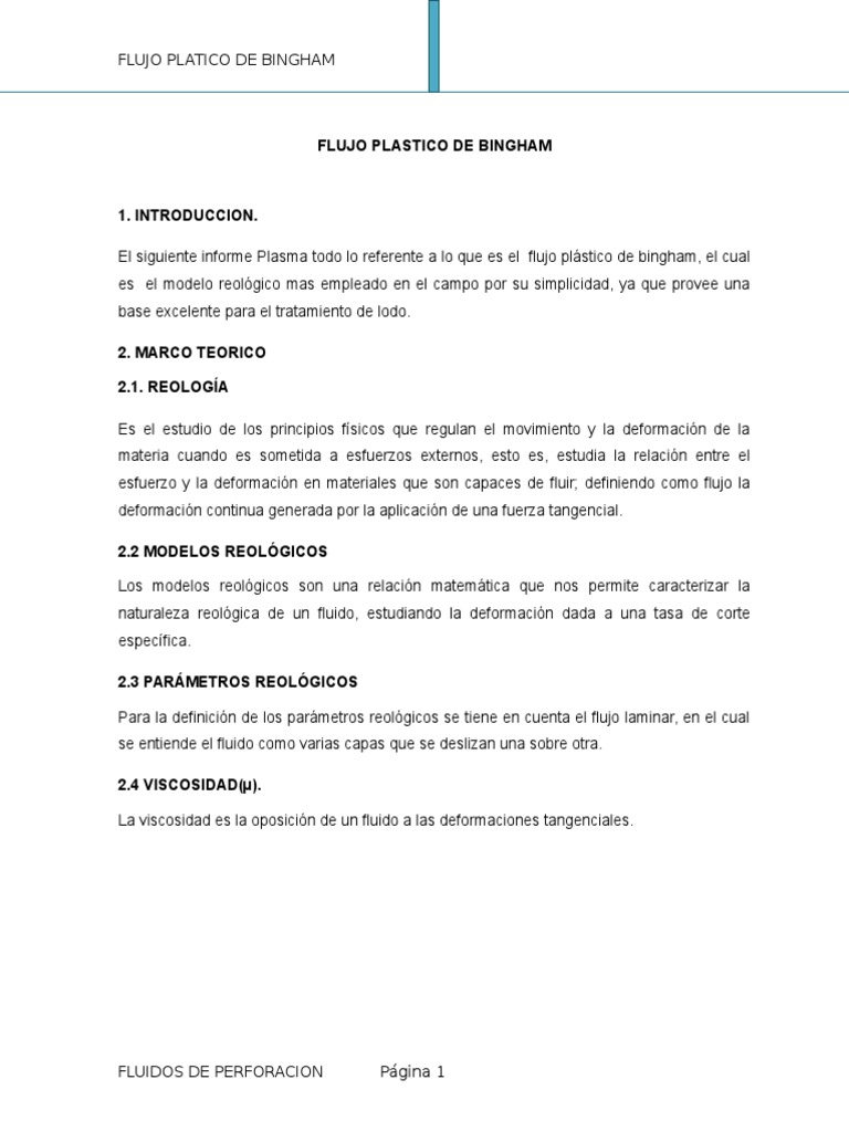 Modeling Drilling Fluid Behavior with the Bingham Plastic Flow Model ...