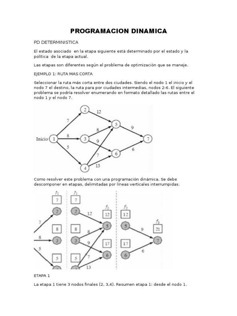 Programacion Dinamica | PDF | Métodos y materiales de enseñanza