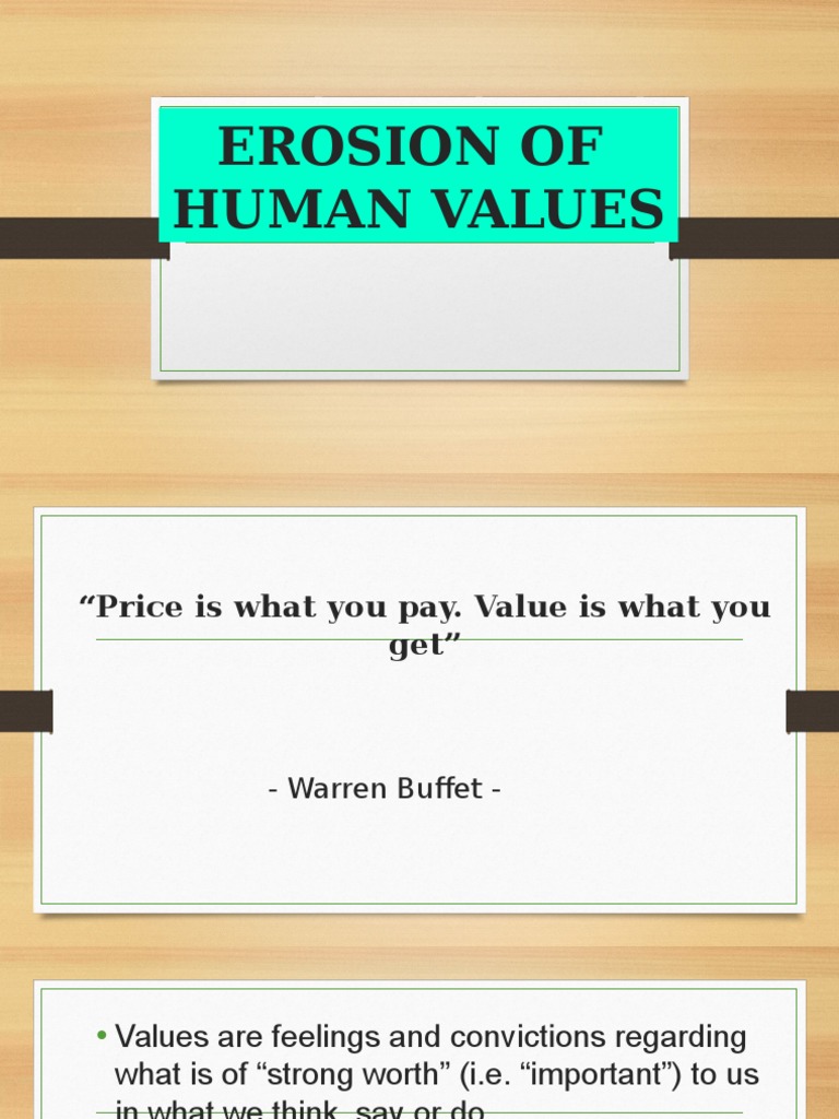 Erosion of Human Values: Causes & Remedies | PDF | Dignity | Conscience