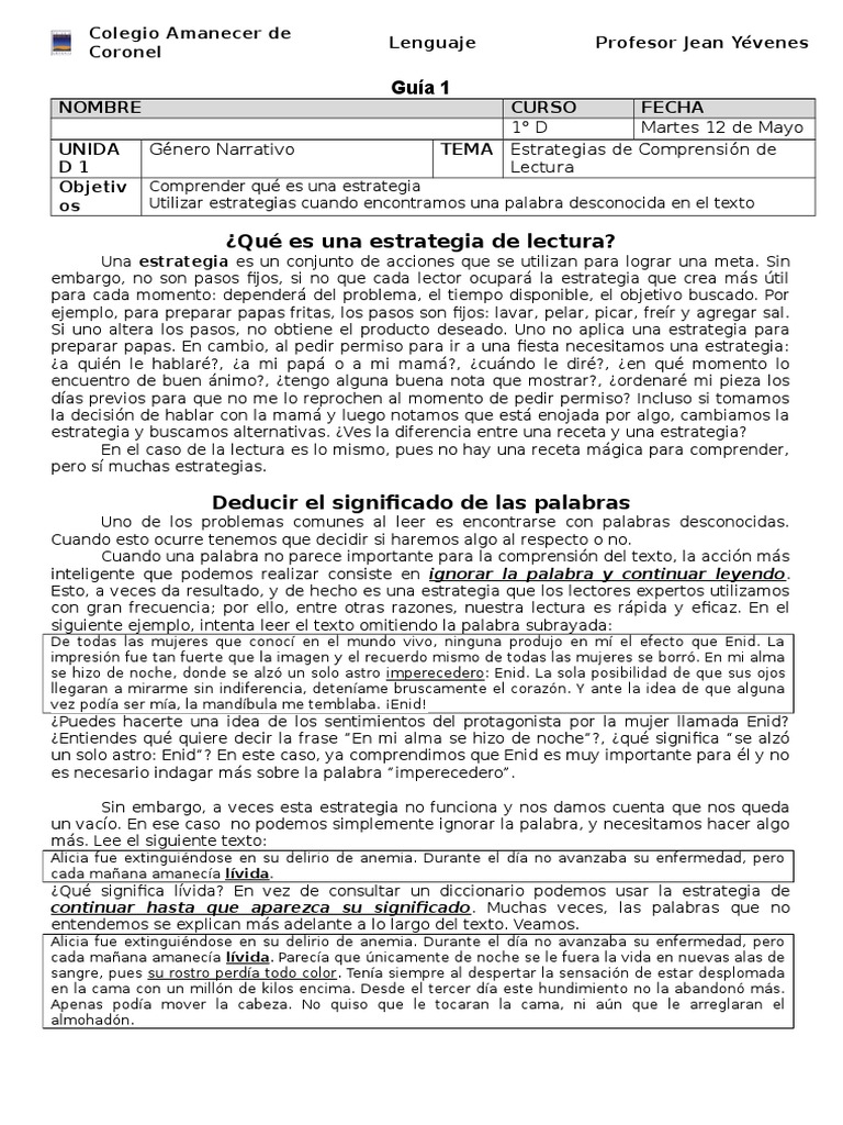 Deducir Significado Palabras | PDF