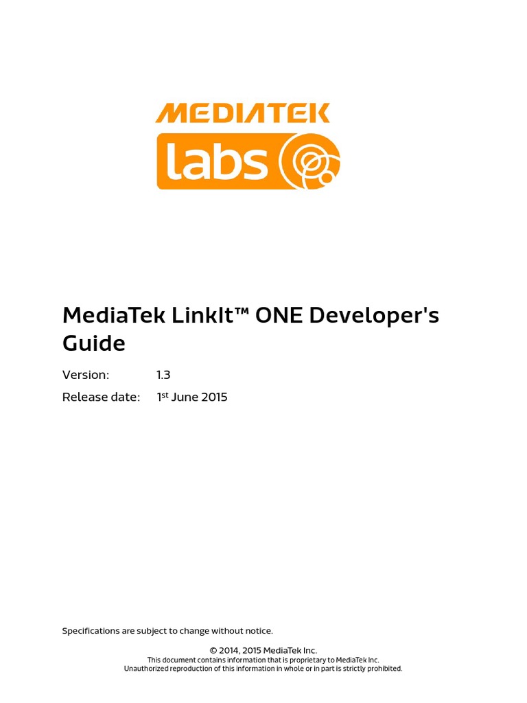 MediaTek LinkIt ONE Developers Guide v1 3 | PDF | Arduino | Software Development Kit