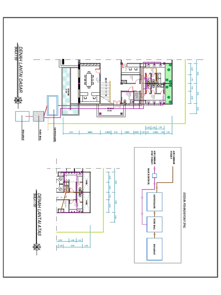 Contoh Gambar Kerja Instalasi IPAL | PDF
