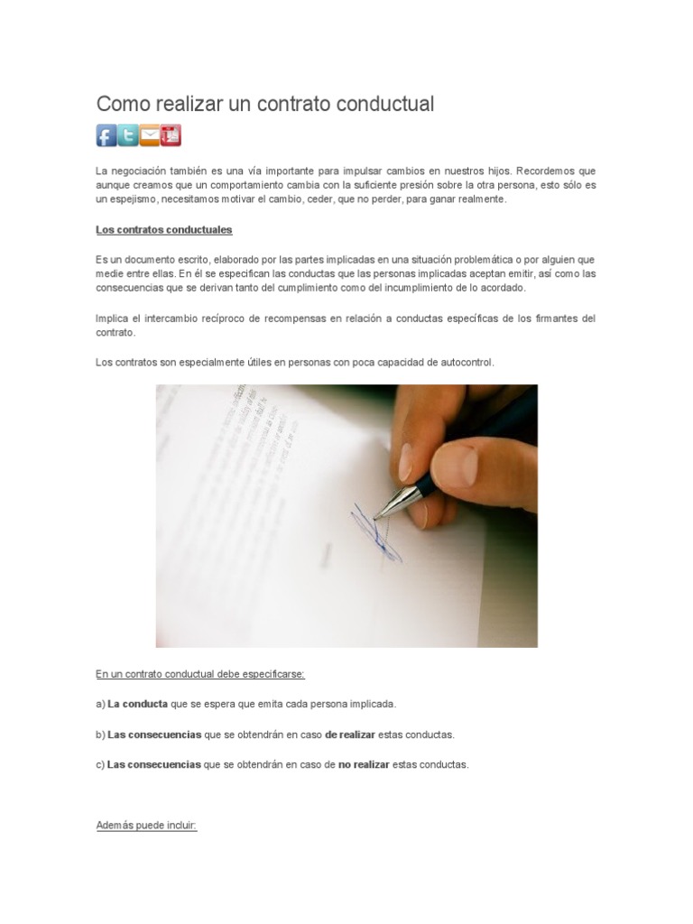 Como Realizar Un Contrato Conductual | PDF | Comportamiento | Negociación
