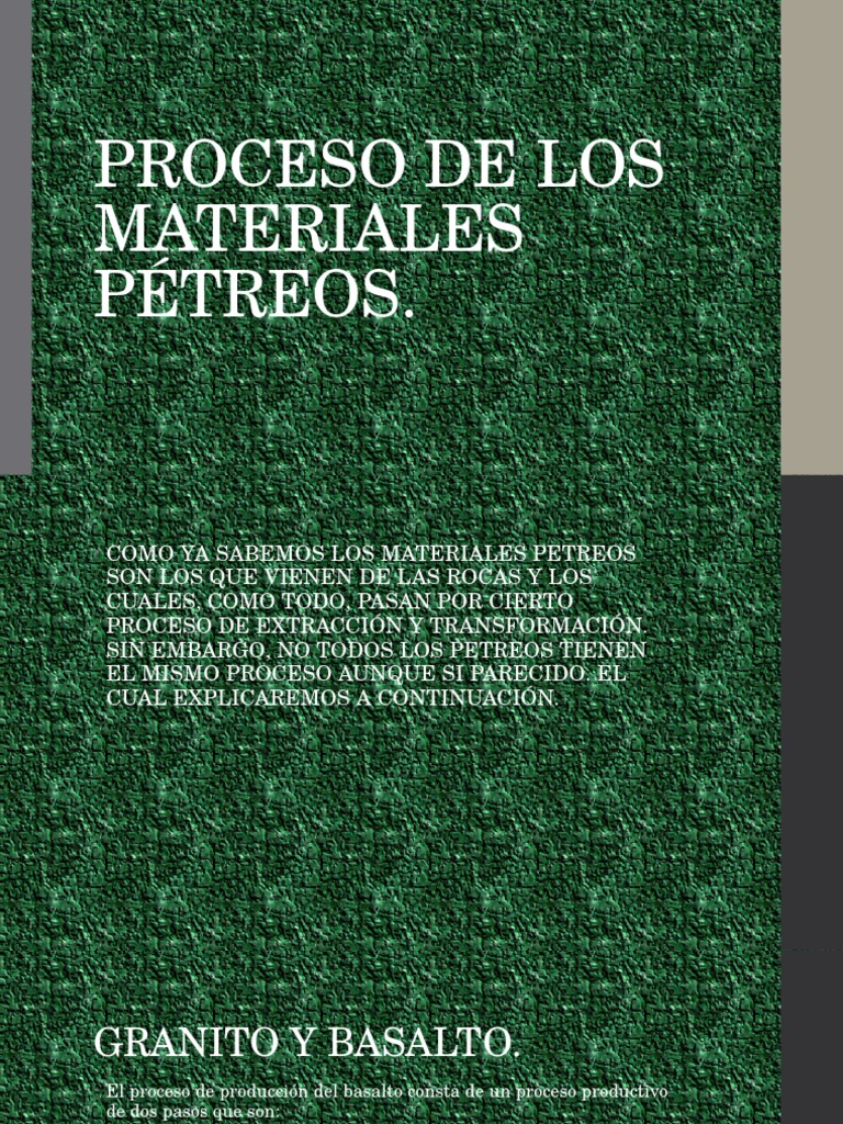 Proceso de Los Materiales Pétreos | PDF | Arcilla | Yeso