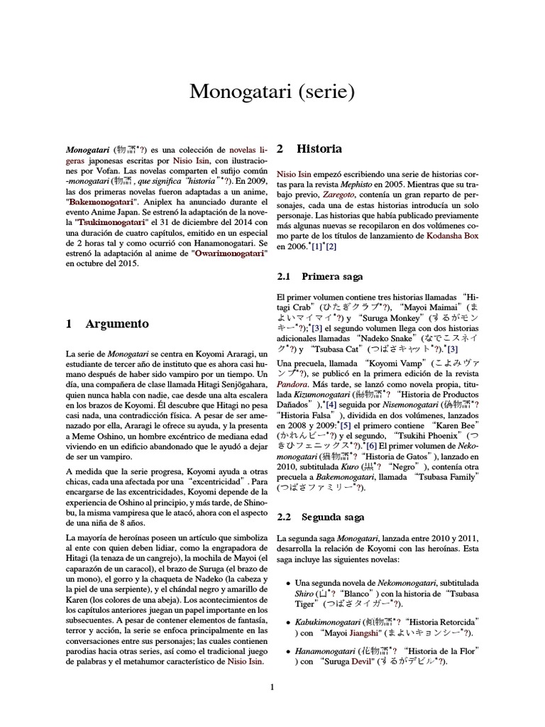 Monogatari (Serie) | PDF | Animación | Cortejo