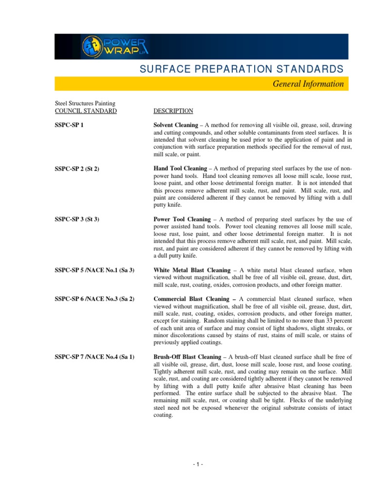 Surface Prep Standards | PDF | Rust | Paint