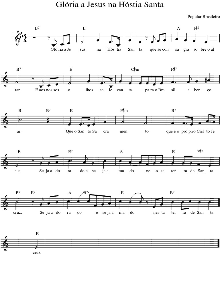 Gloria A Jesus Na Hostia Santa PDF | PDF | Livres de cuisine, nourriture et vin