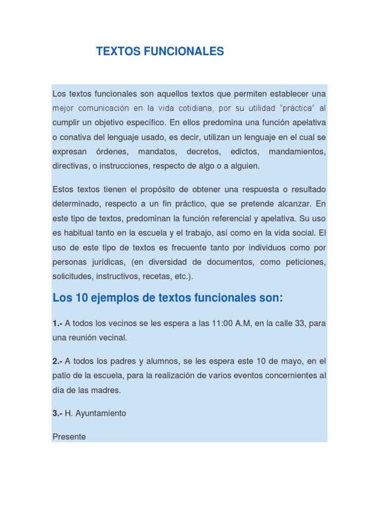 TEXTOS FUNCIONALES