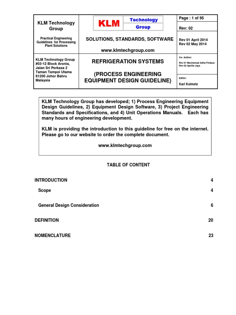 Engineering Design Guidelines Refrigeration Systems Rev02web | PDF ...