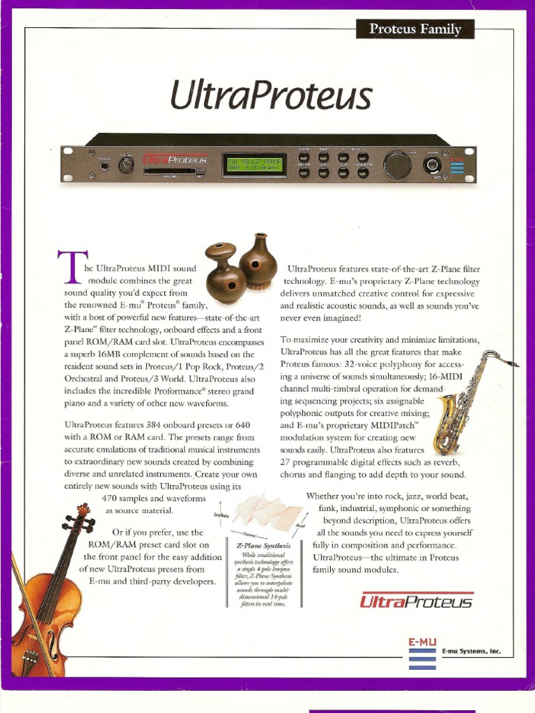 EMU Ultraproteus Ad and Spec Sheet | PDF